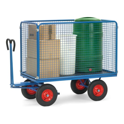 Handpritschenwagen mit Drahtgitterwänden - Höhe 1000 mm - Tragkraft 420 ...