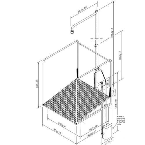 Notduschen als Kabine oder Station