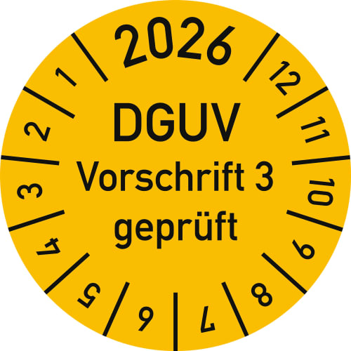 Prüfetiketten für Prüfung nach DGUV-Vorschrift 3