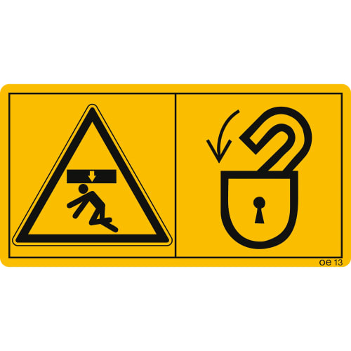 Maschinenschild Der Aufenthalt im Gefahrenbereich ist nur bei ...