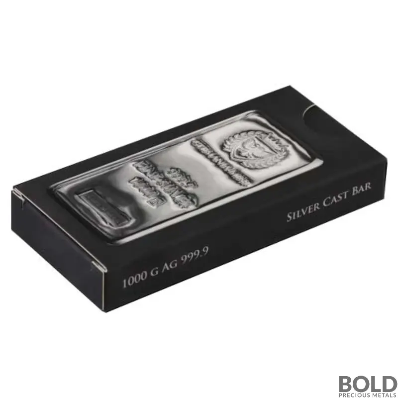 1 kilo Germania Mint Silver Bar (Box of 5)