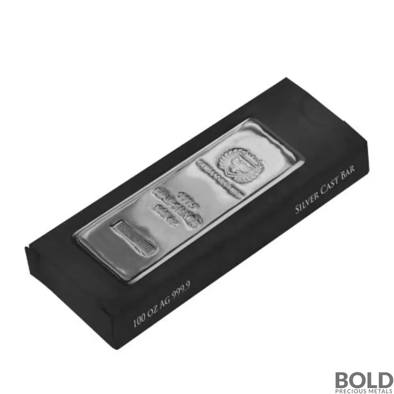 100 oz Germania Mint Silver Bar (Box of 10)