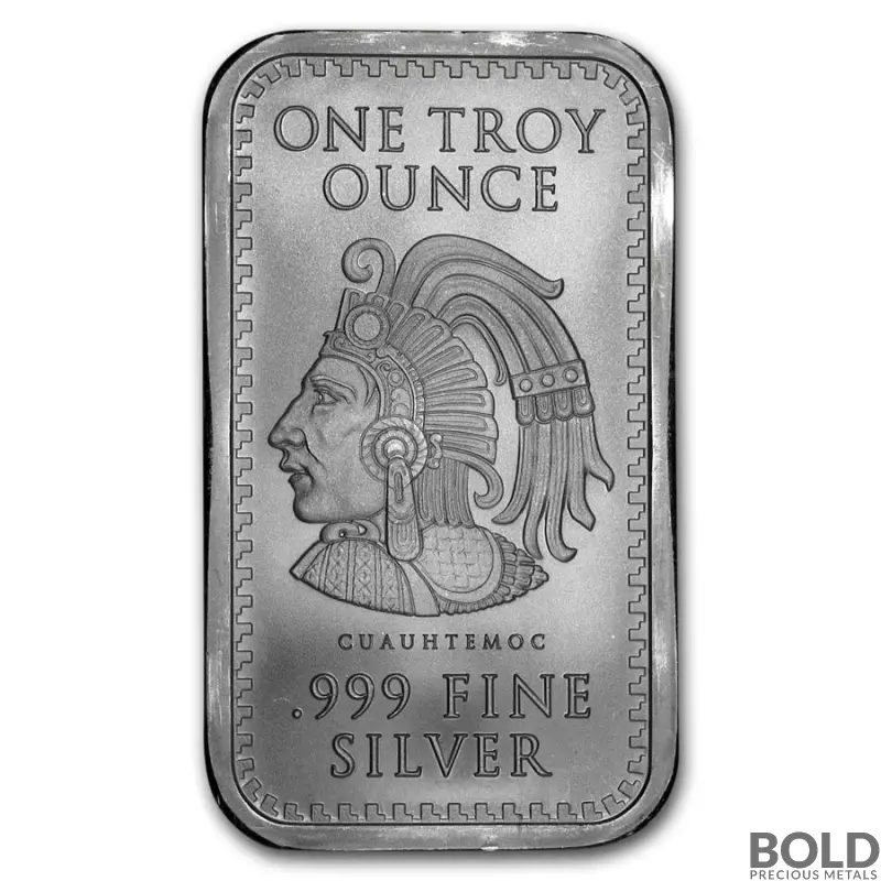 1 oz Aztec Calendar Silver Bar - Box of 500