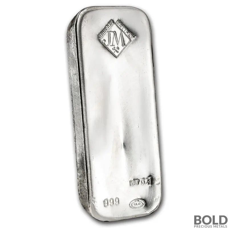 1000 oz Silver - 10 x 100 oz Johnson Matthey Silver Bars