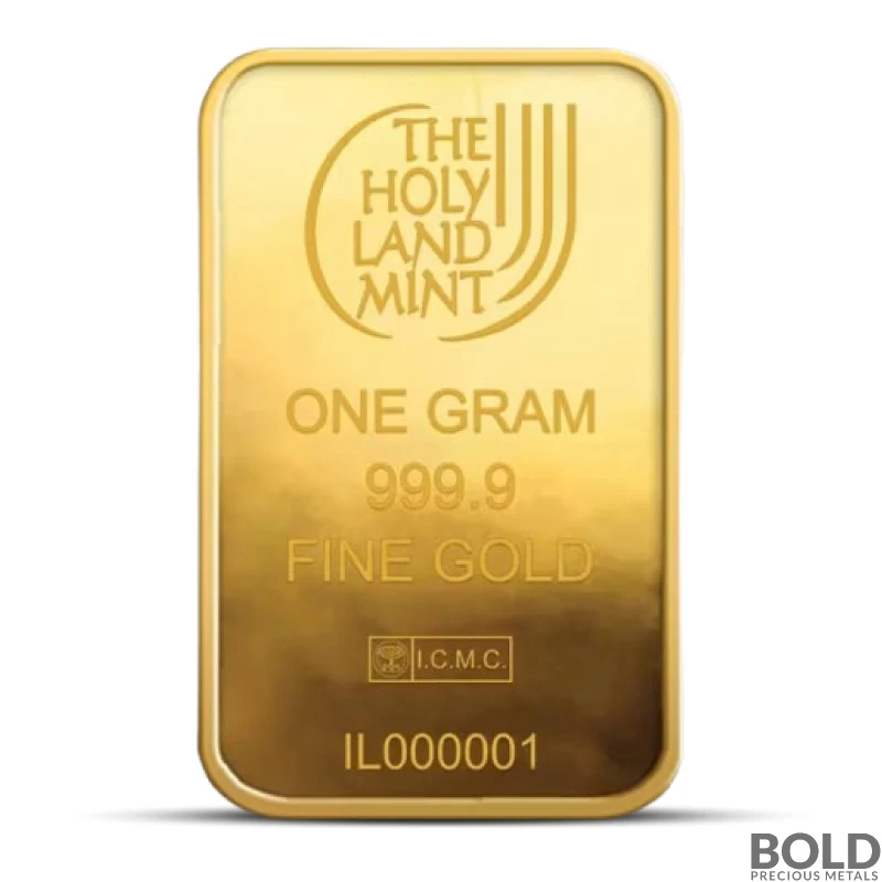 1 Gram Holy Land Mint Dove of Peace Gold Bar