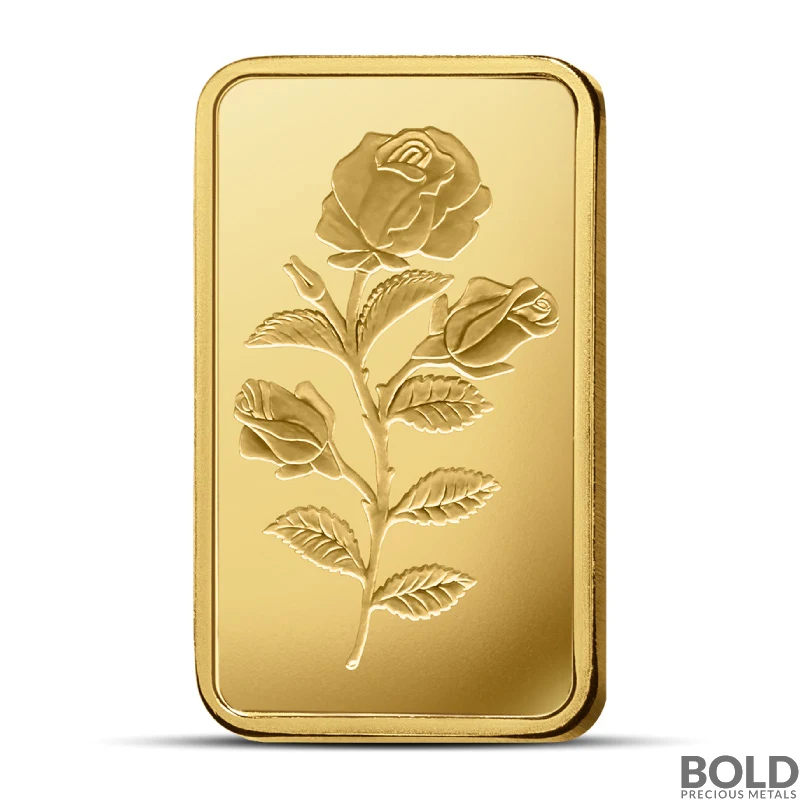 1 oz PAMP Rosa Gold Bar
