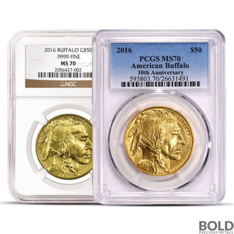 1 oz Buffalo MS70 Gold Coin (Random, PCGS or NGC)