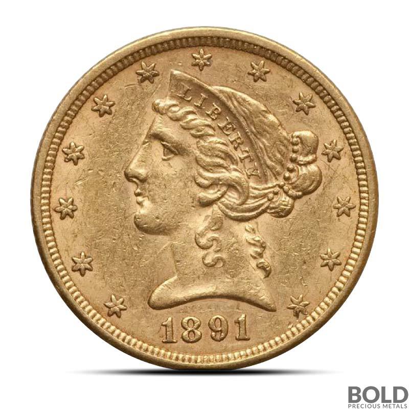$5 Liberty Half Eagle Gold Coin (AU)