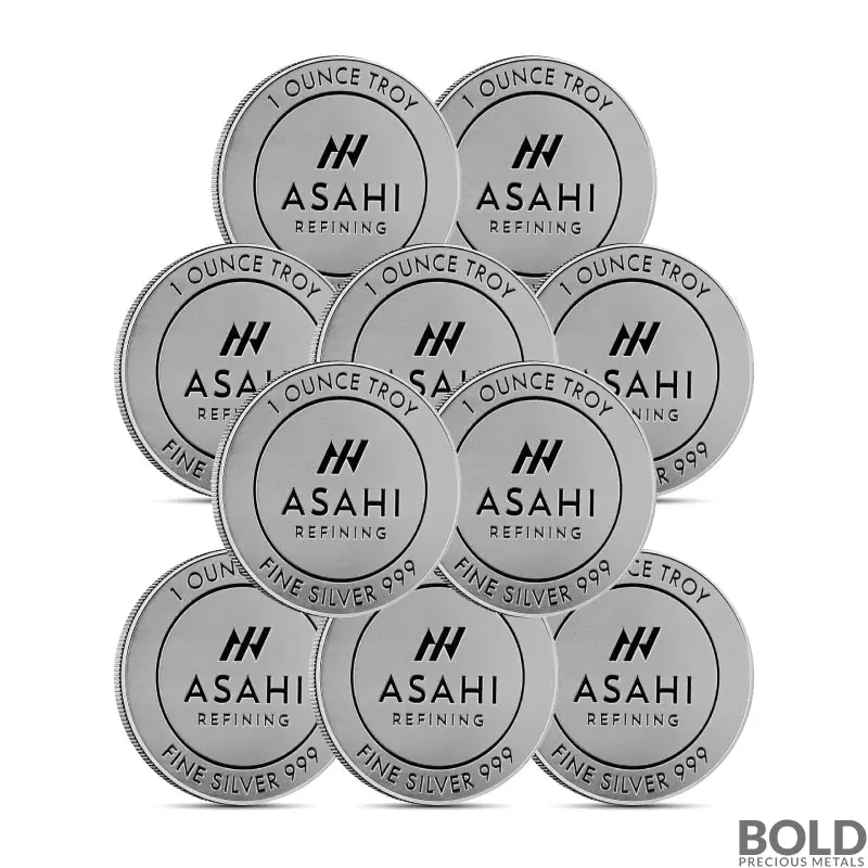 1 oz Asahi Logo Silver Round (Lot of 10)