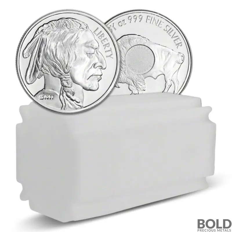 1 oz Sunshine Mint Buffalo Silver Round (Tube of 20)