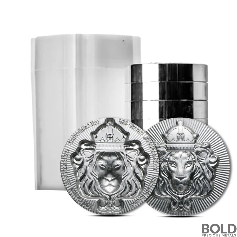 100 Gram Scottsdale Stacker Silver Round (Tube of 7)