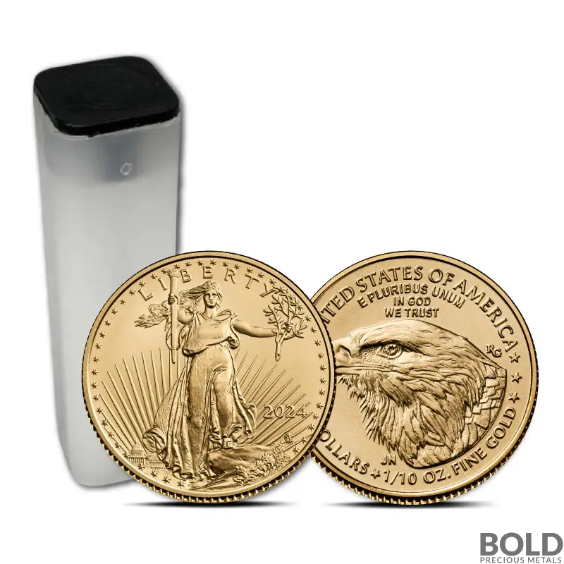2024 1/10 oz American Eagle Gold Coin - Tube of 50 (BU)
