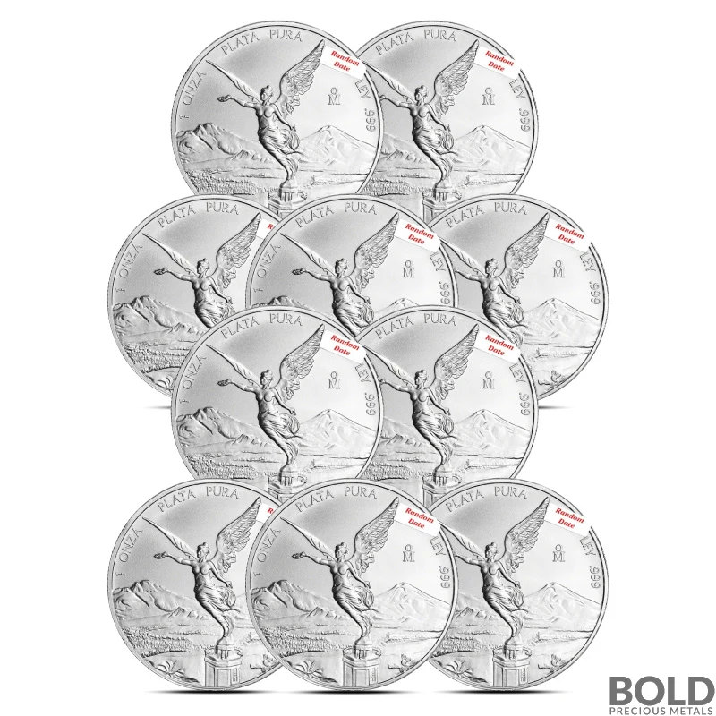 1 oz Mexican Libertad Modern Design Silver Coin Lot of 10