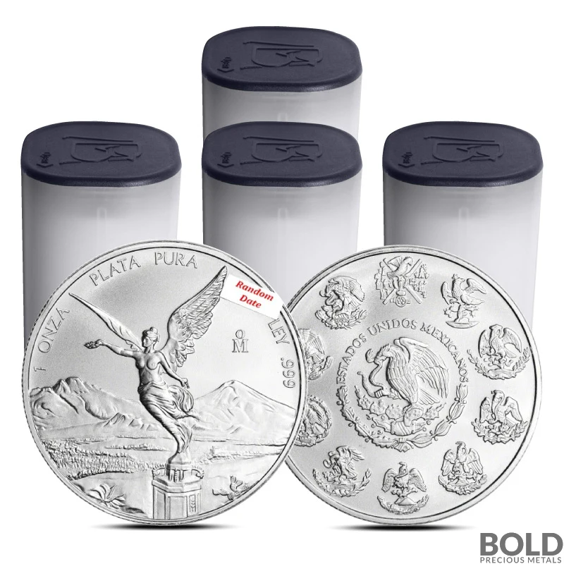 Lot of 100 Random Date 1 oz Mexican Libertad Modern Design Silver Coin ...
