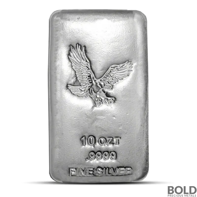 10 oz Eagle Silver Bar (Poured, CNT Minting)