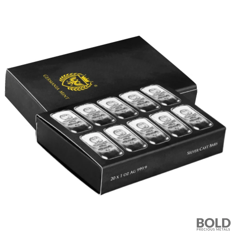 1 oz Germania Mint Silver Cast Bar - 200 Pieces Box