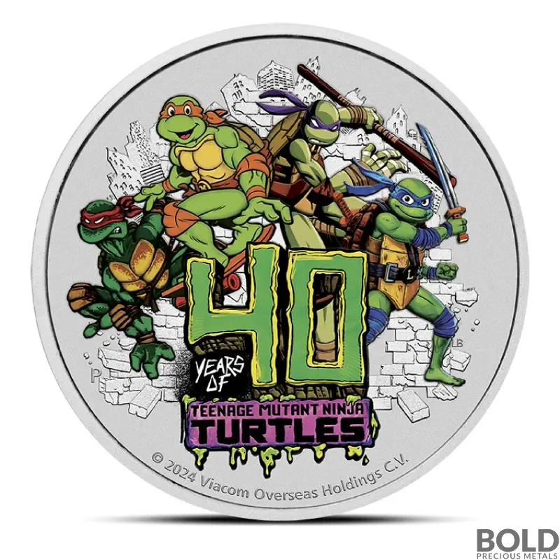 2024 1 oz Teenage Mutant Ninja Turtles 40th Anniversary Silver Coin ...