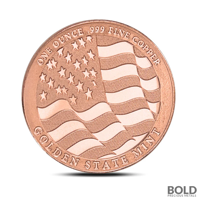 1 oz Golden State Mint Eagle Copper Round (Box of 500)