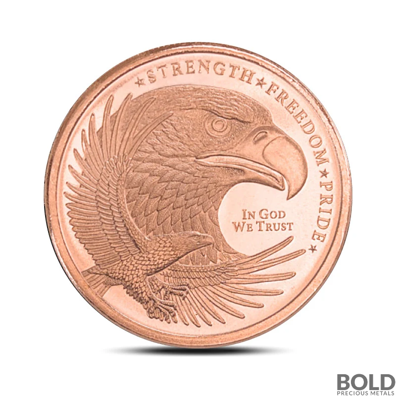 1 oz Golden State Mint Eagle Copper Round (Box of 500)