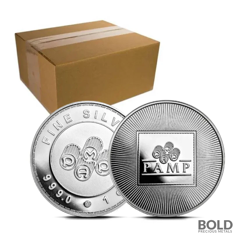 1 oz PAMP Silver Round - Box of 500