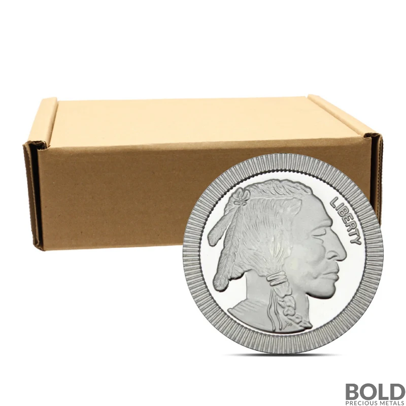 1 oz SilverTowne Buffalo Stacker Silver Round - Box of 500