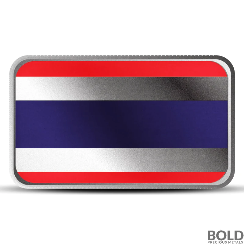1 oz Thailand Country Flag Silver Bar (Colored)