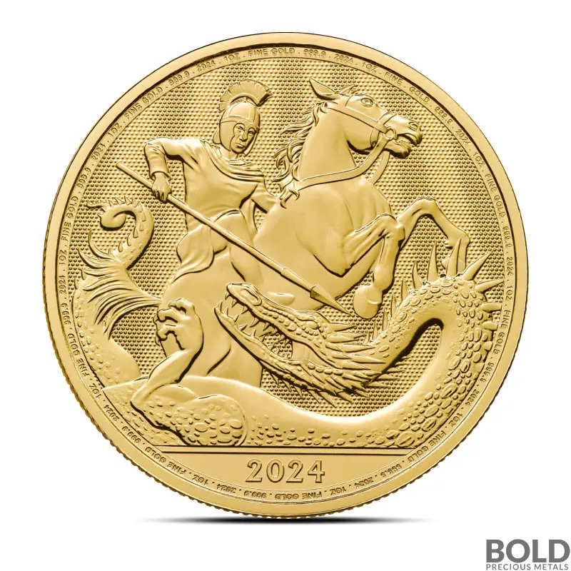 2024 1 oz British St George and the Dragon Gold Coin (BU)