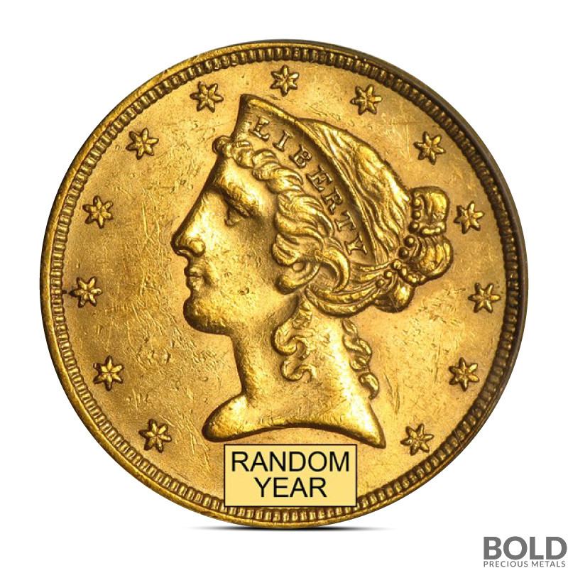 $5 Liberty Half Eagle Gold Coin (BU)