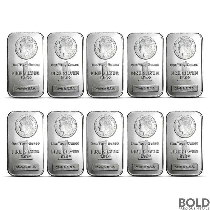 Highland Mint 1 oz Morgan Silver Bar - Lot of 10