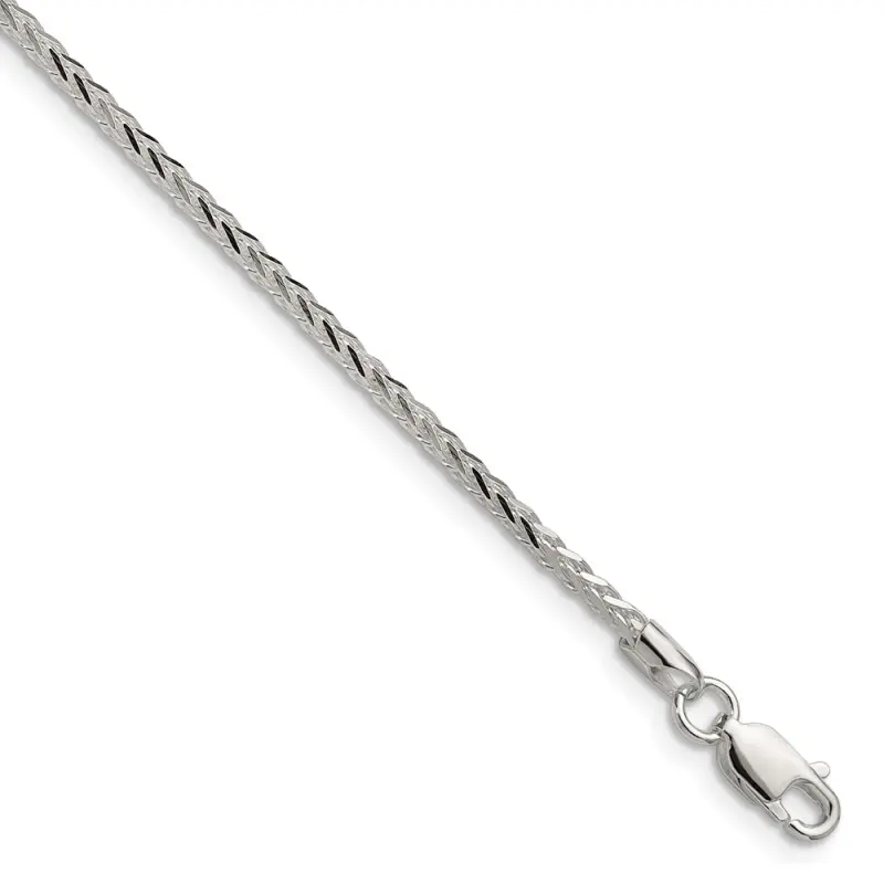Sterling Silver 2.0mm 8 Sided D/C Double Spiga Chain