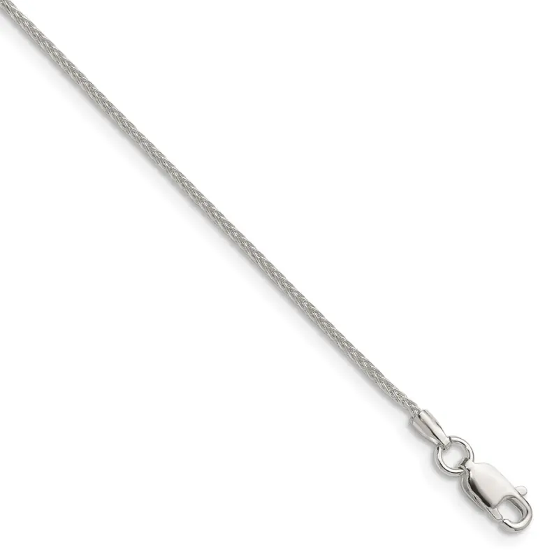 Sterling Silver 1.3mm 8 Sided D/C Double Spiga Chain