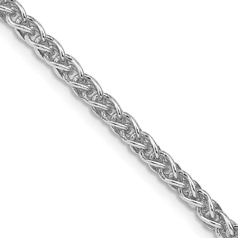 Sterling Silver Rhodium-finished 3mm Round Spiga Chain(22.09)