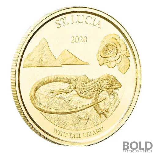 2020 1 oz EC8 St. Lucia "Whiptail Lizard" Gold Coin (BU) | BOLD ...