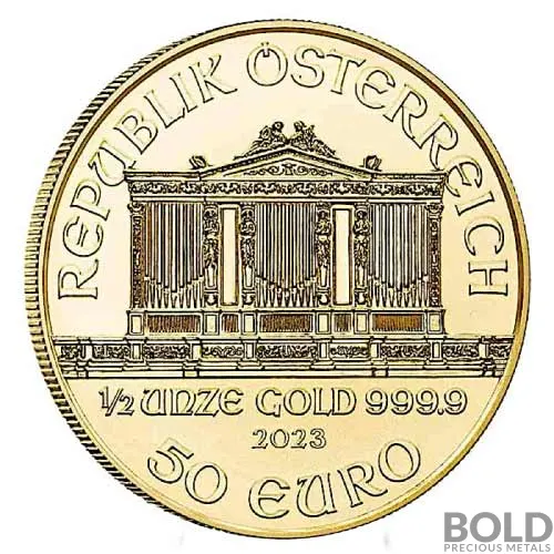 2023 1/2 oz Austria Philharmonic Gold Coin | BOLD Pecious Metals