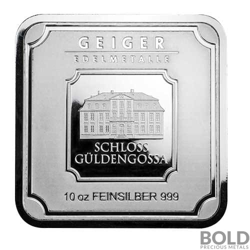 Geiger Edelmetalle Silver Square Bar 10 oz .999 Fine Silver | BPM