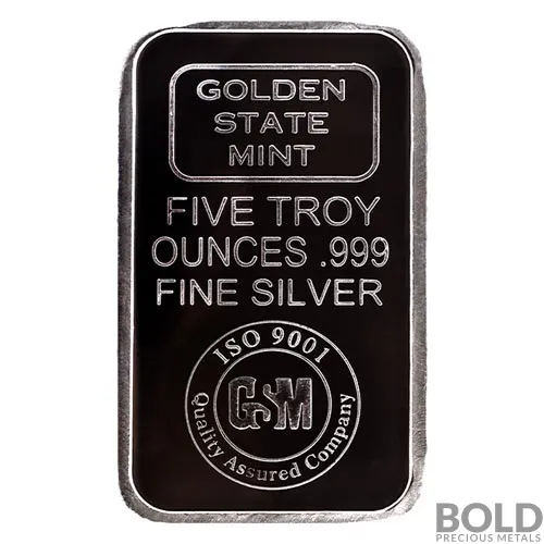 Golden State Mint Silver Bar 5 oz | BOLD Precious Metals