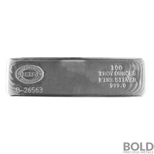 100 oz Istanbul Gold Refinery IGR Silver Bar | BOLD Precious Metals