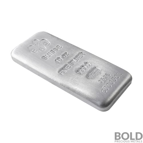10 oz PAMP Cast Silver Bar | BOLD Precious Metals
