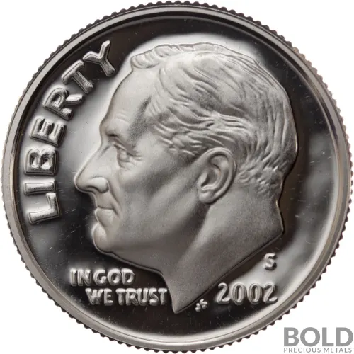 2002-S Silver Proof Roosevelt Dime, Silver, 0.072336OZ