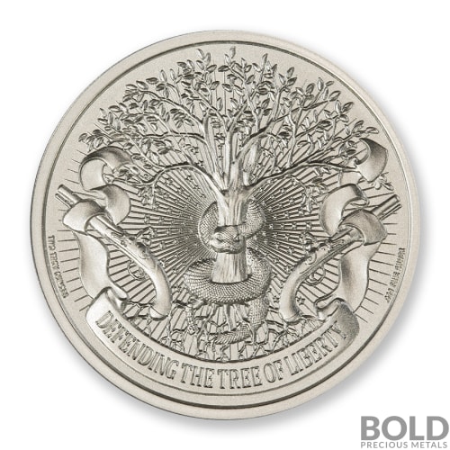 Intaglio Sons of Liberty, Liberty Tree Silver BU Round - 2 oz, Silver, 2OZ