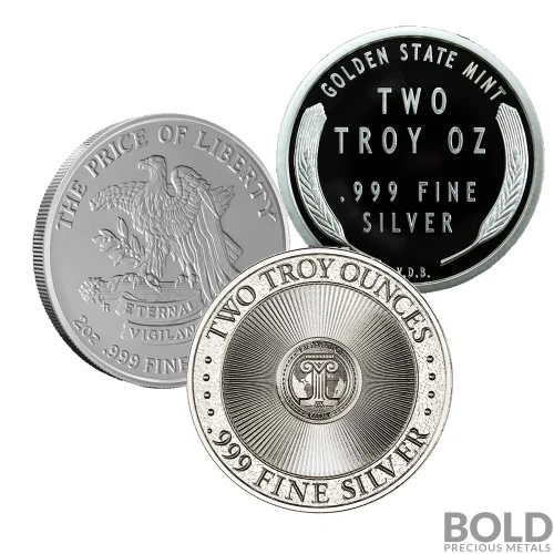 Silver - 2 oz Random Round (our choice), Silver, 2OZ