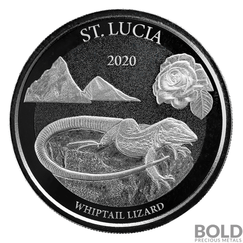 2020 EC8 St. Lucia Whiptail Lizard 1 oz Silver BU - BOLD Precious Metals