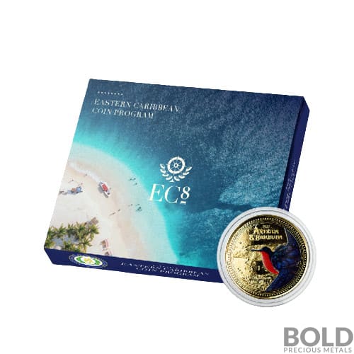 2021 1 oz Antigua & Barbuda Frigate Bird Colored Proof Gold Coin