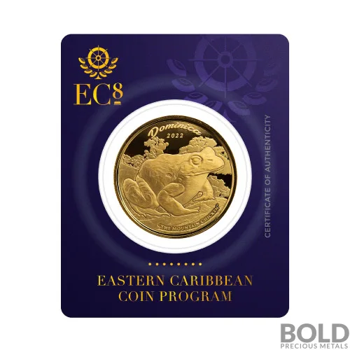 2022 1 oz EC8 Dominica Mountain Chicken Gold Coin