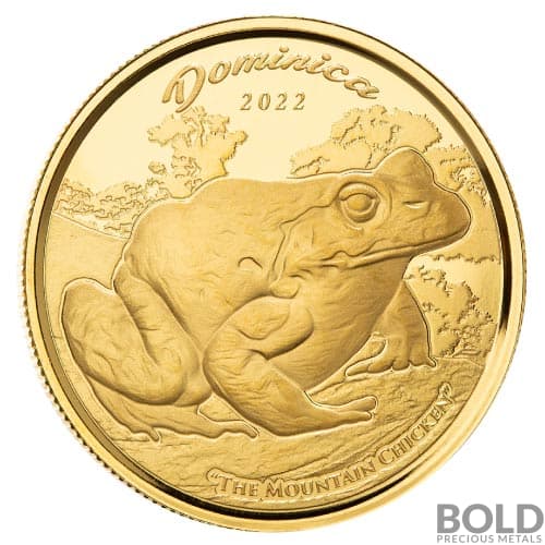2022 1 oz EC8 Dominica Mountain Chicken Gold Coin
