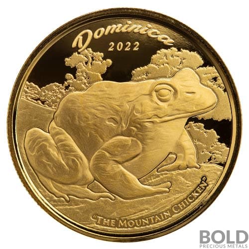 2022 1 oz EC8 Dominica Mountain Chicken Gold Coin