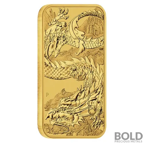 2023 1 oz Perth Mint Rectangular Dragon Gold Coin