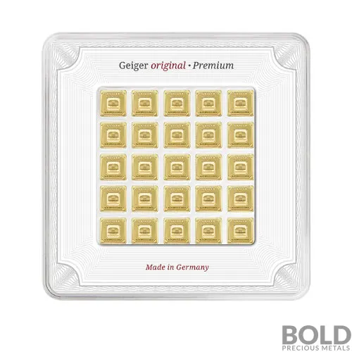 25x1 Gram Geiger Edelmetalle Square Multicard Gold Bar (New)