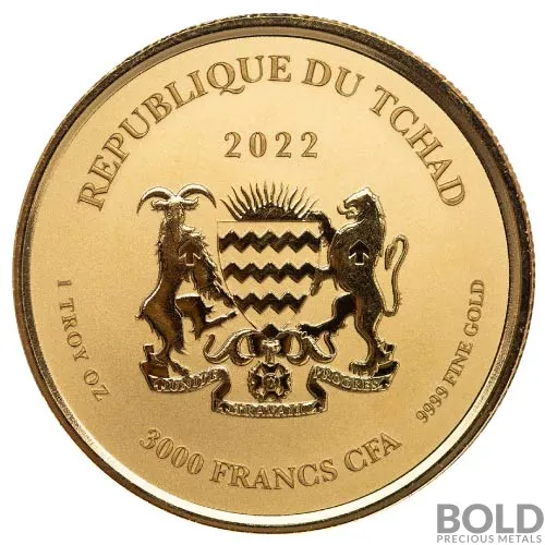 2022 1 oz Chad Scorpion Proof Gold Coin