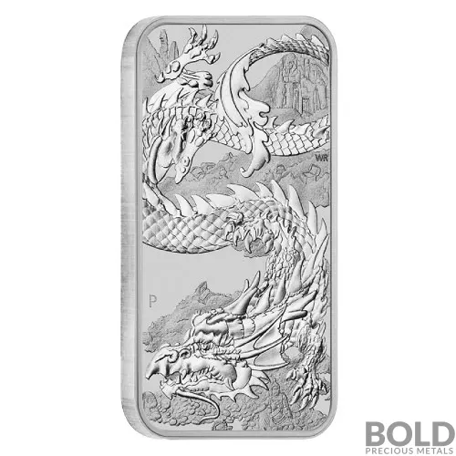 2023 1 oz Perth Mint Rectangular Dragon Silver Coin